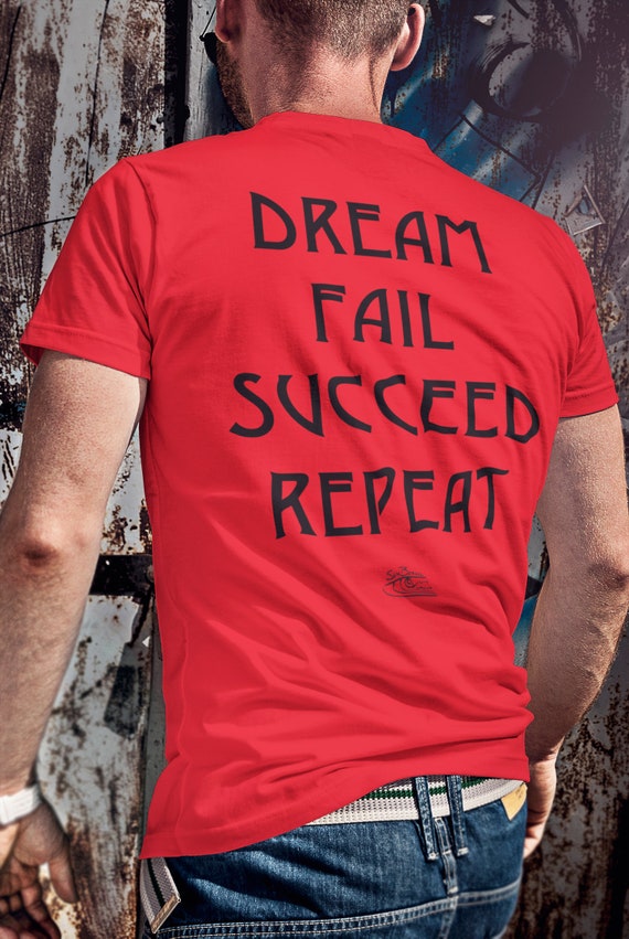 Dream Fail Succeed Repeat Inspiration Motto Affirmation Heavy | Etsy