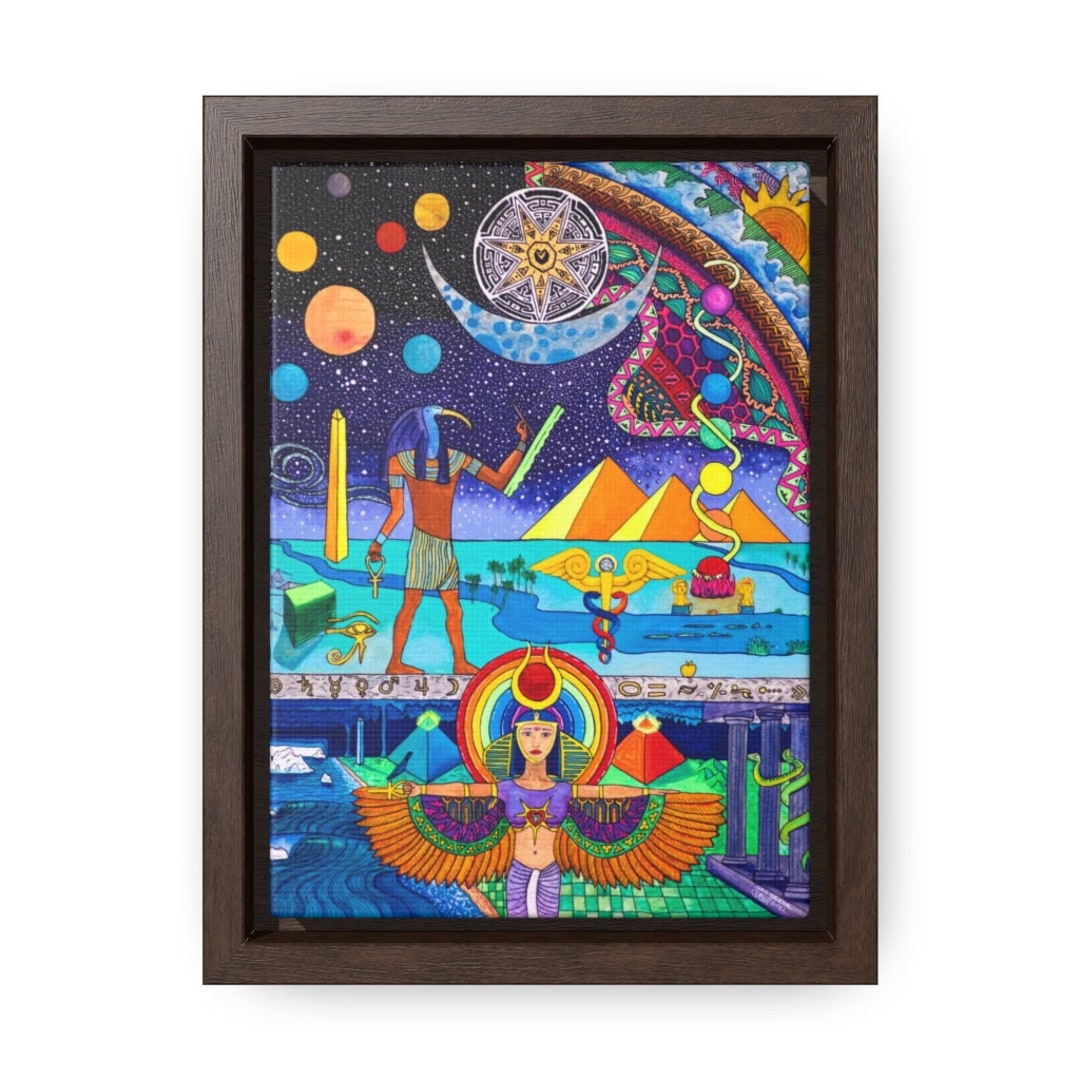 Thoth and Isis Framed Canvas Print - Spiritual Sacred Geometry Hermetic ...