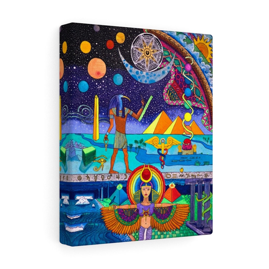 Thoth and Isis - Egyptian Hermetic Visionary Art Canvas Gallery Wrap - Etsy