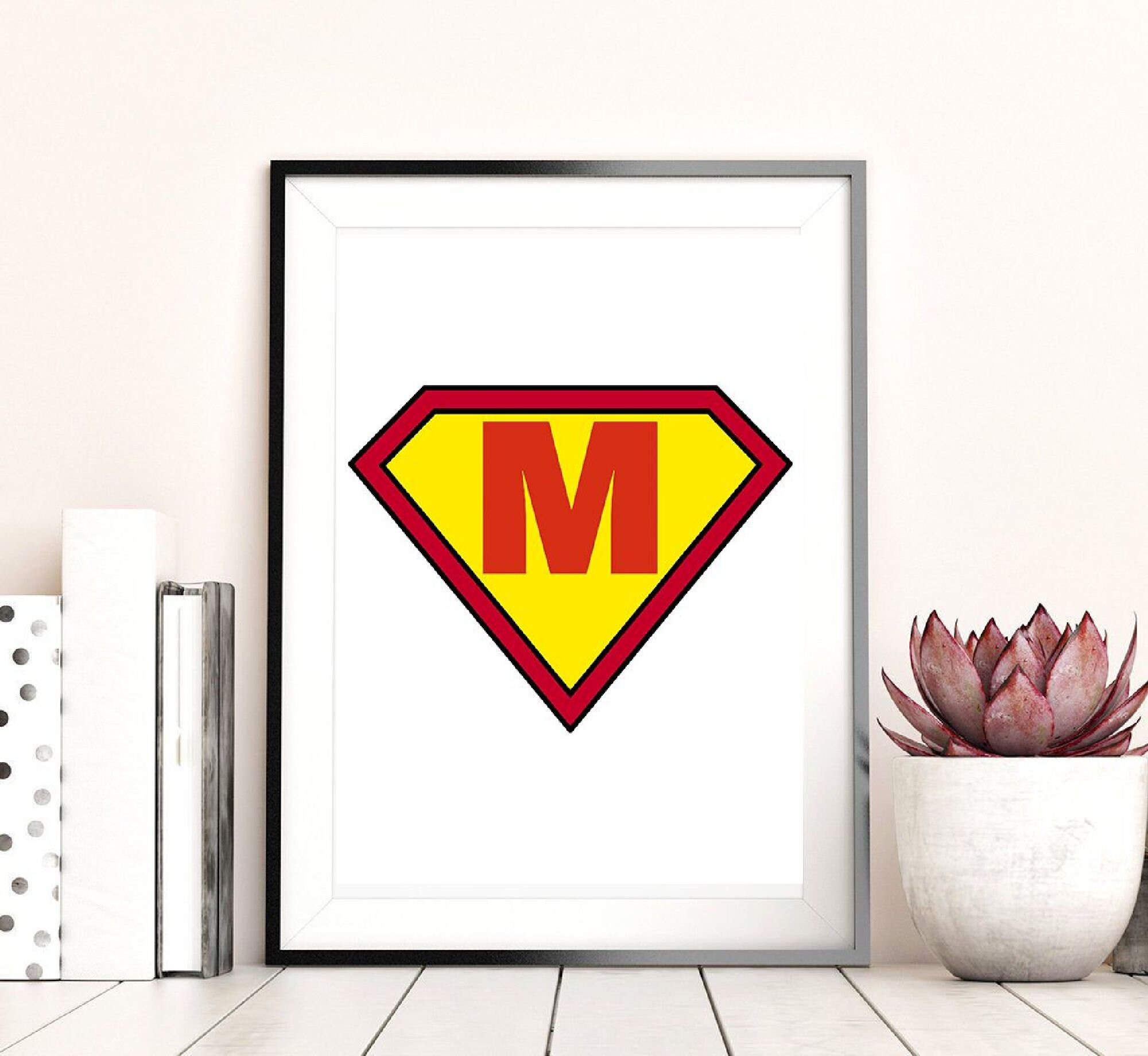 Superhero Letter M, Printable Wall Art, Inspirational Quotes ...