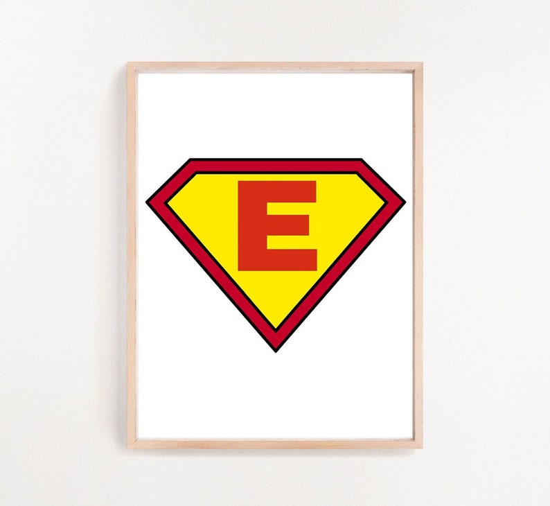 Superhero Letter E, Printable Wall Art, Inspirational Quotes ...