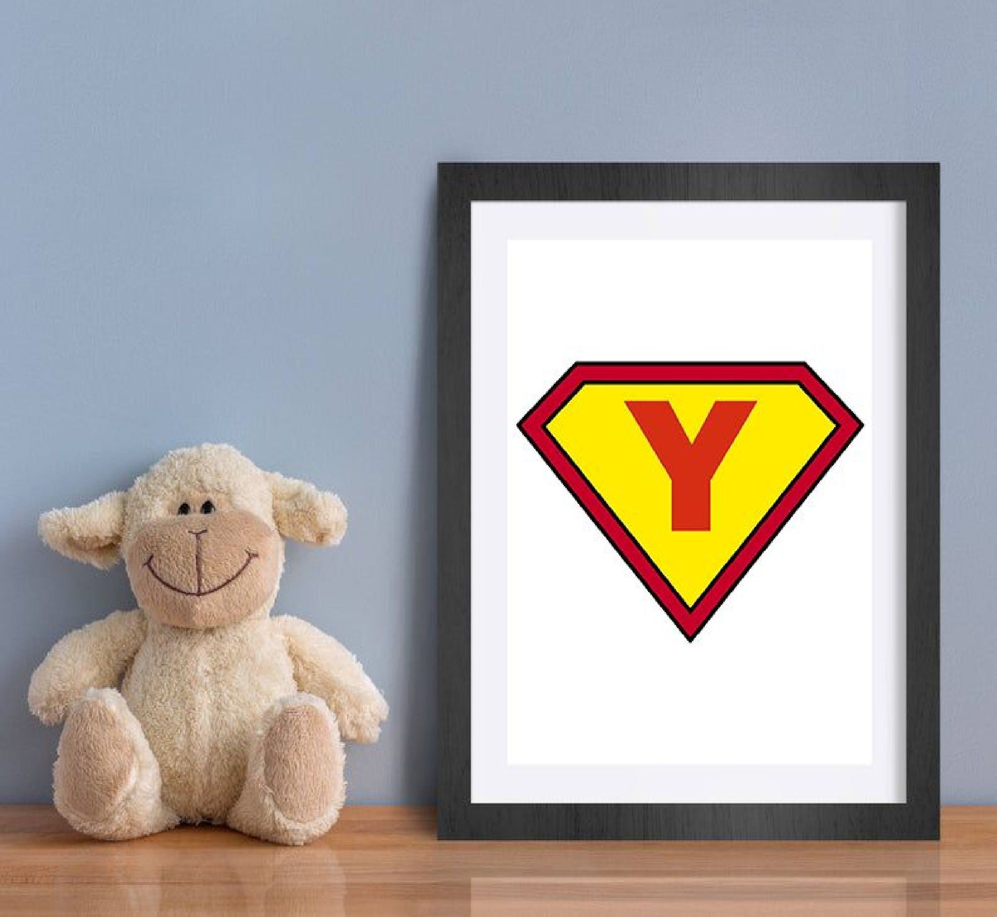 Superhero Letter Y Printable Wall Art Inspirational Quotes | Etsy