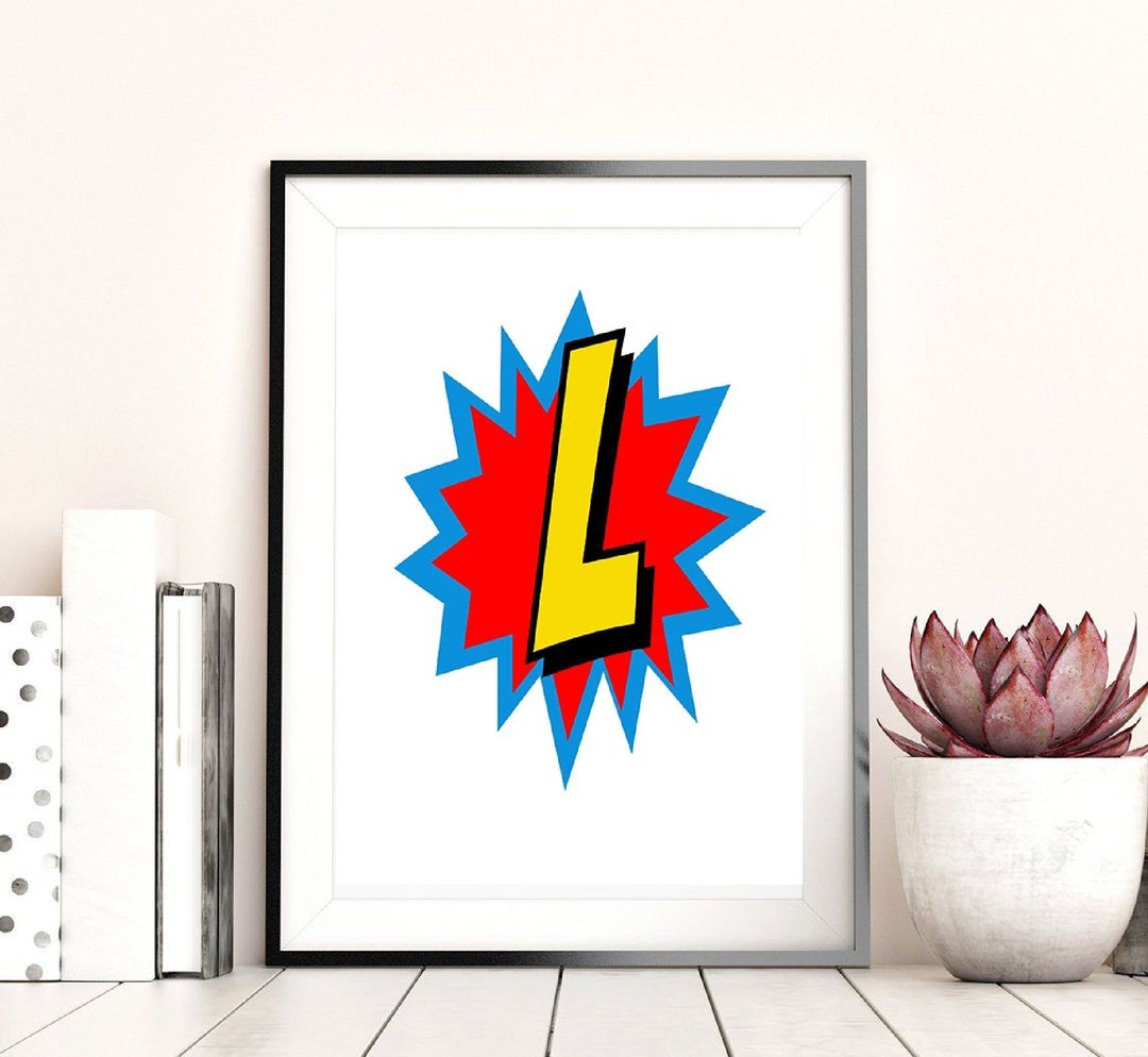 Comic Book Letter L, Printable Wall Art, Inspirational Quotes ...