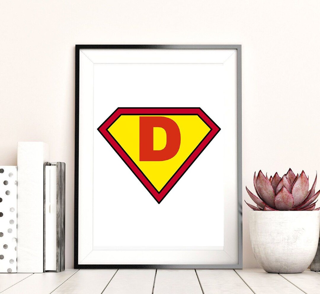 Superhero Letter D, Printable Wall Art, Inspirational Quotes ...