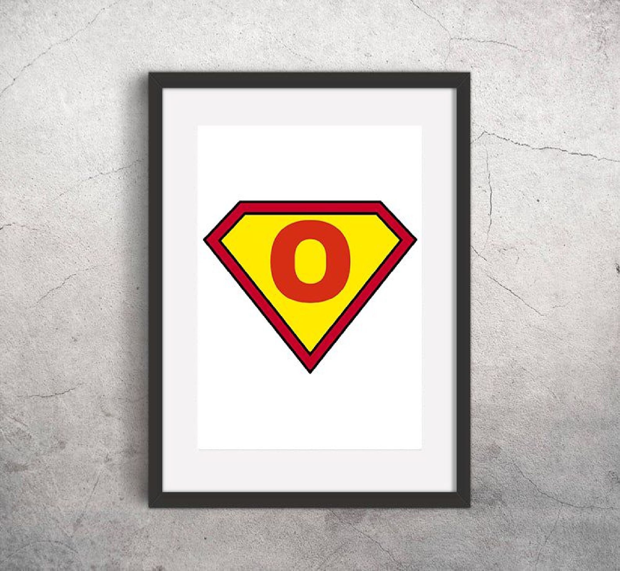 Superhero Letter O, Printable Wall Art, Inspirational Quotes ...