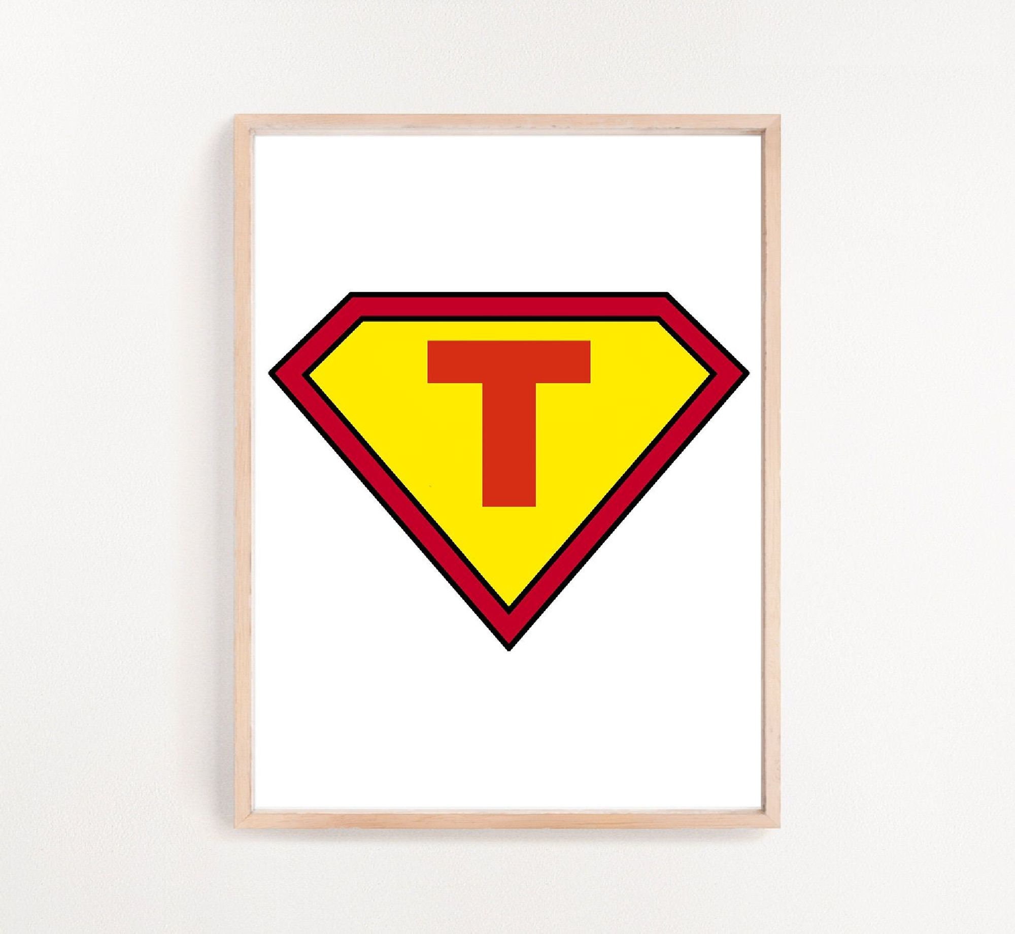Superhero Letter T, Printable Wall Art, Inspirational Quotes ...