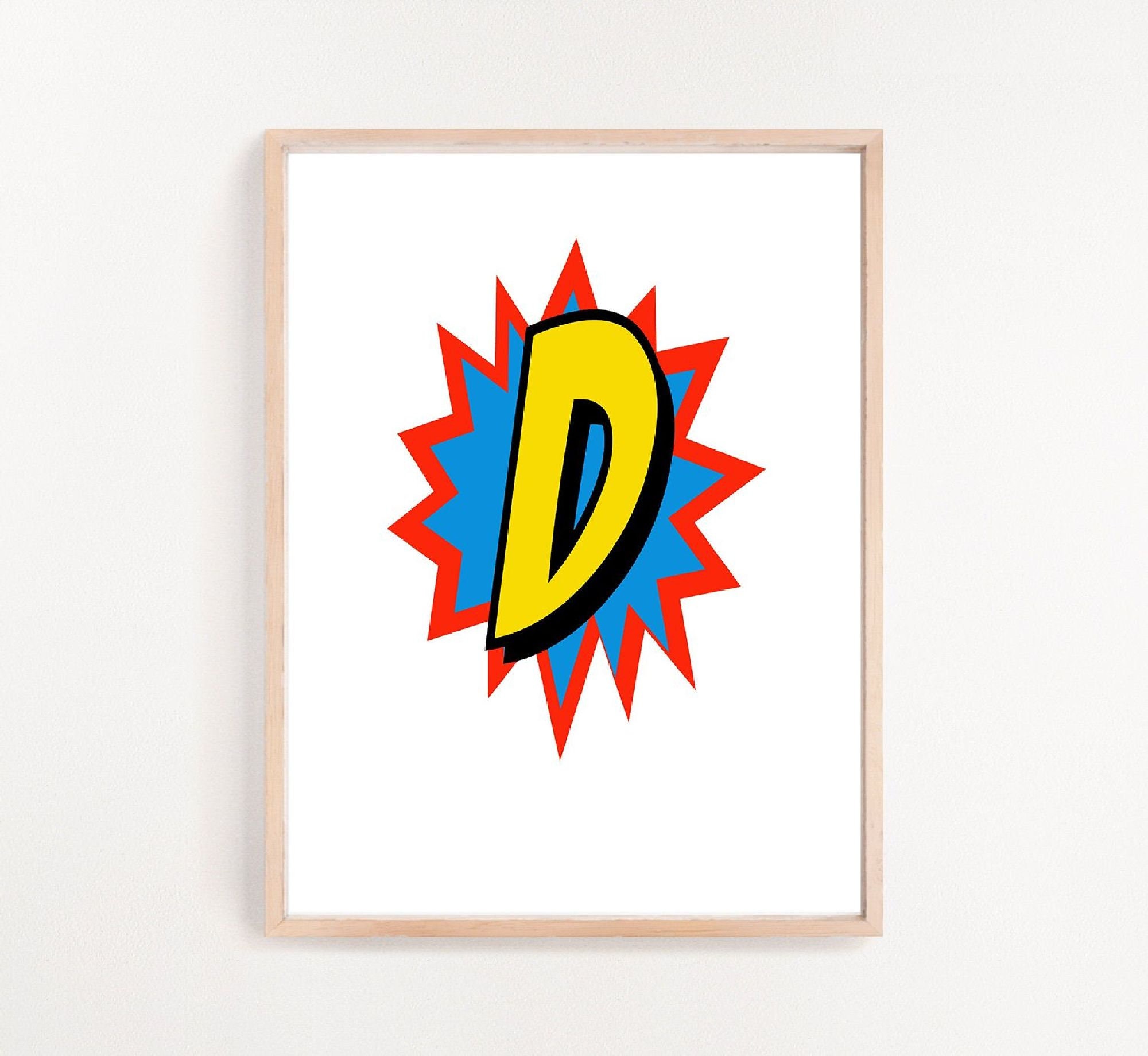 Comic Book Letter D, Printable Wall Art, Inspirational Quotes ...
