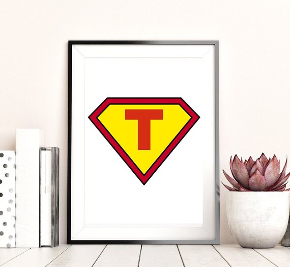Superhero Letter T Printable Wall Art Inspirational Quotes - Etsy