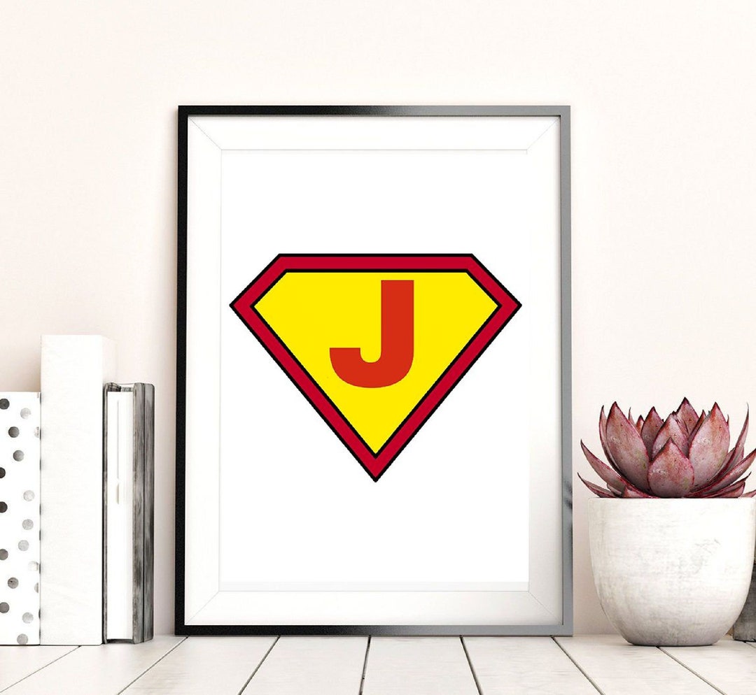 Superhero Letter J, Printable Wall Art, Inspirational Quotes ...