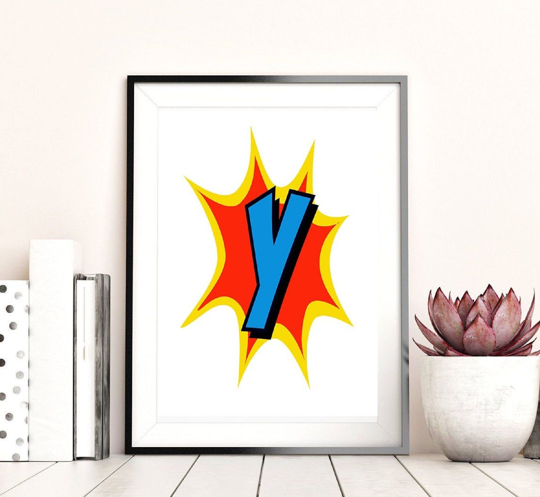 Carta de cómic Y, arte de pared imprimible, citas inspiradoras, arte ...