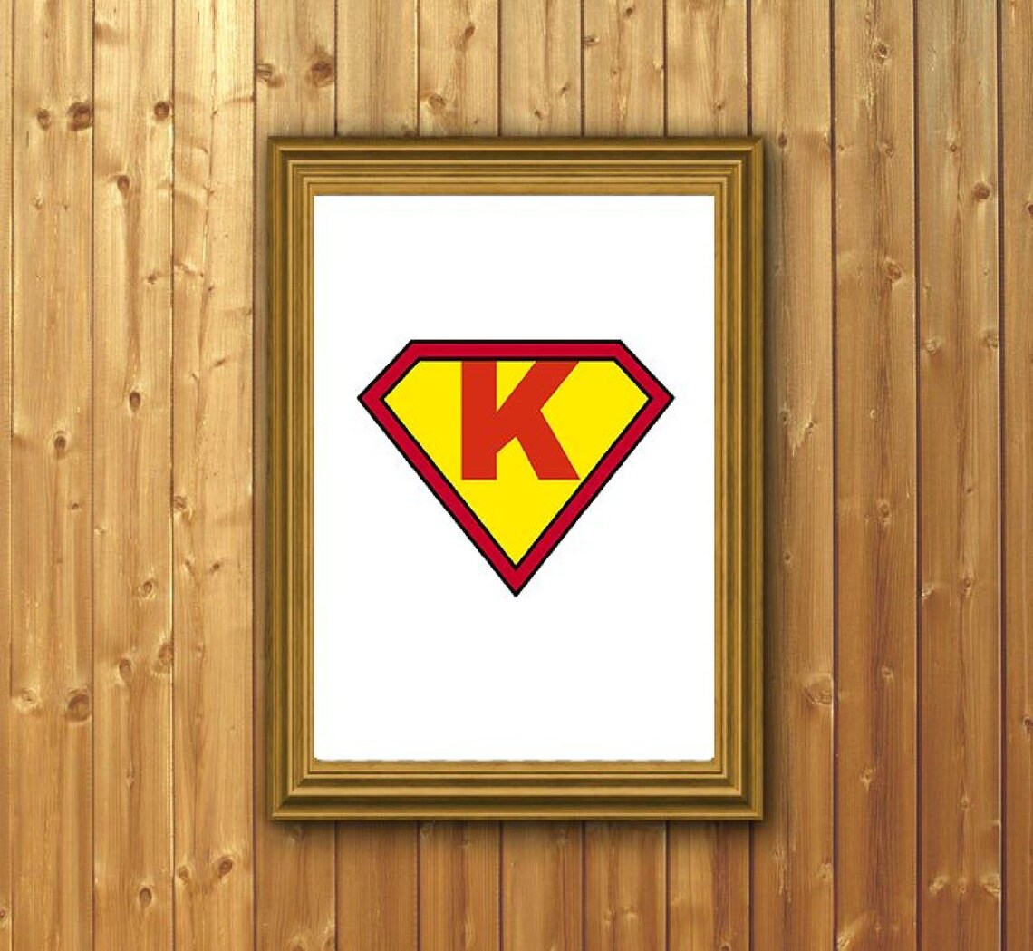 Superhero Letter K, Printable Wall Art, Inspirational Quotes ...