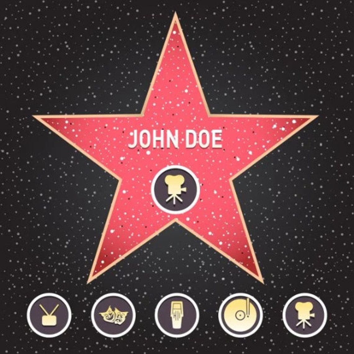 Custom Hollywood Star Poster Print - Personalized Hollywood Gifts ...