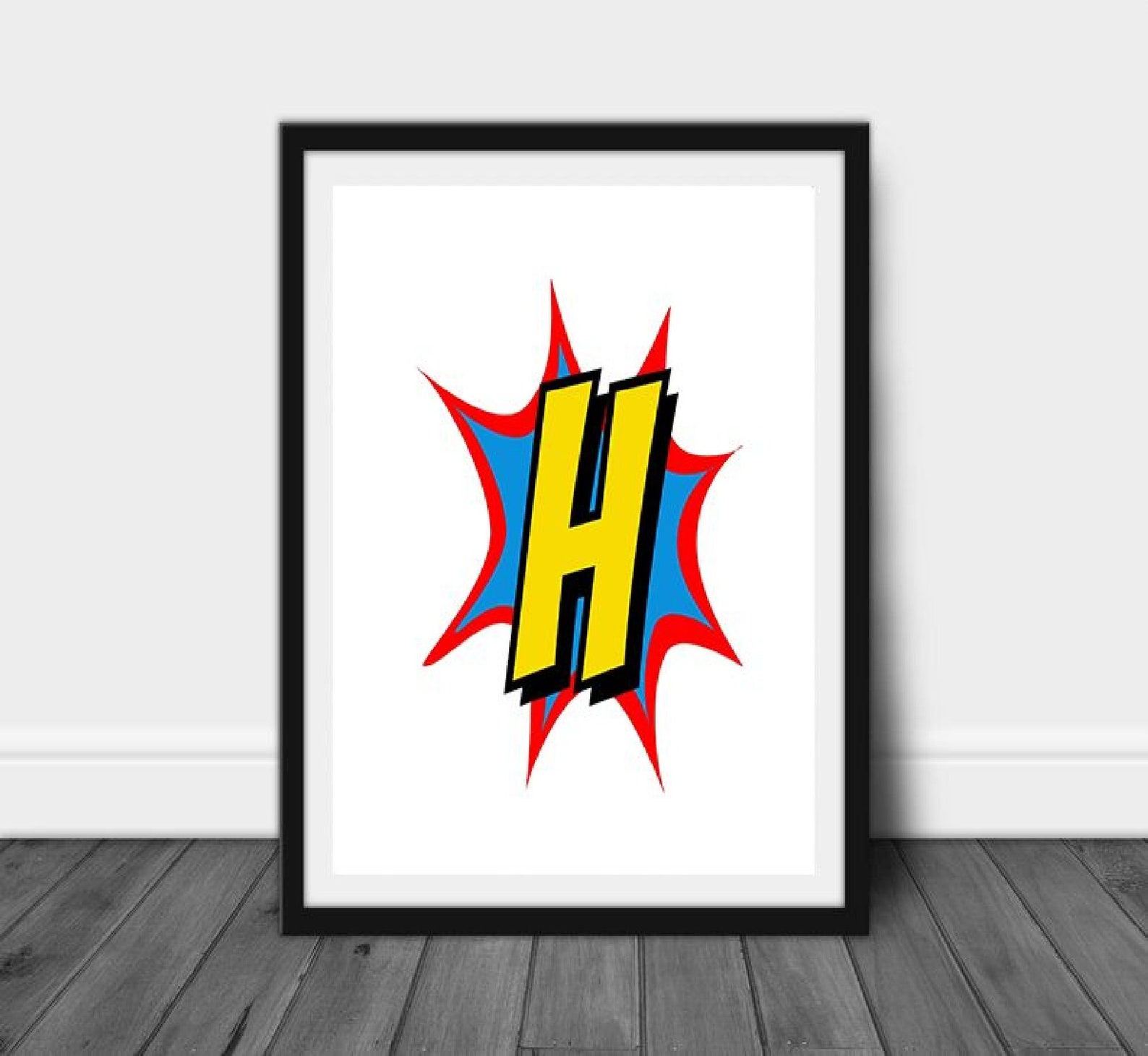 Comic Book Letter H, Printable Wall Art, Inspirational Quotes ...