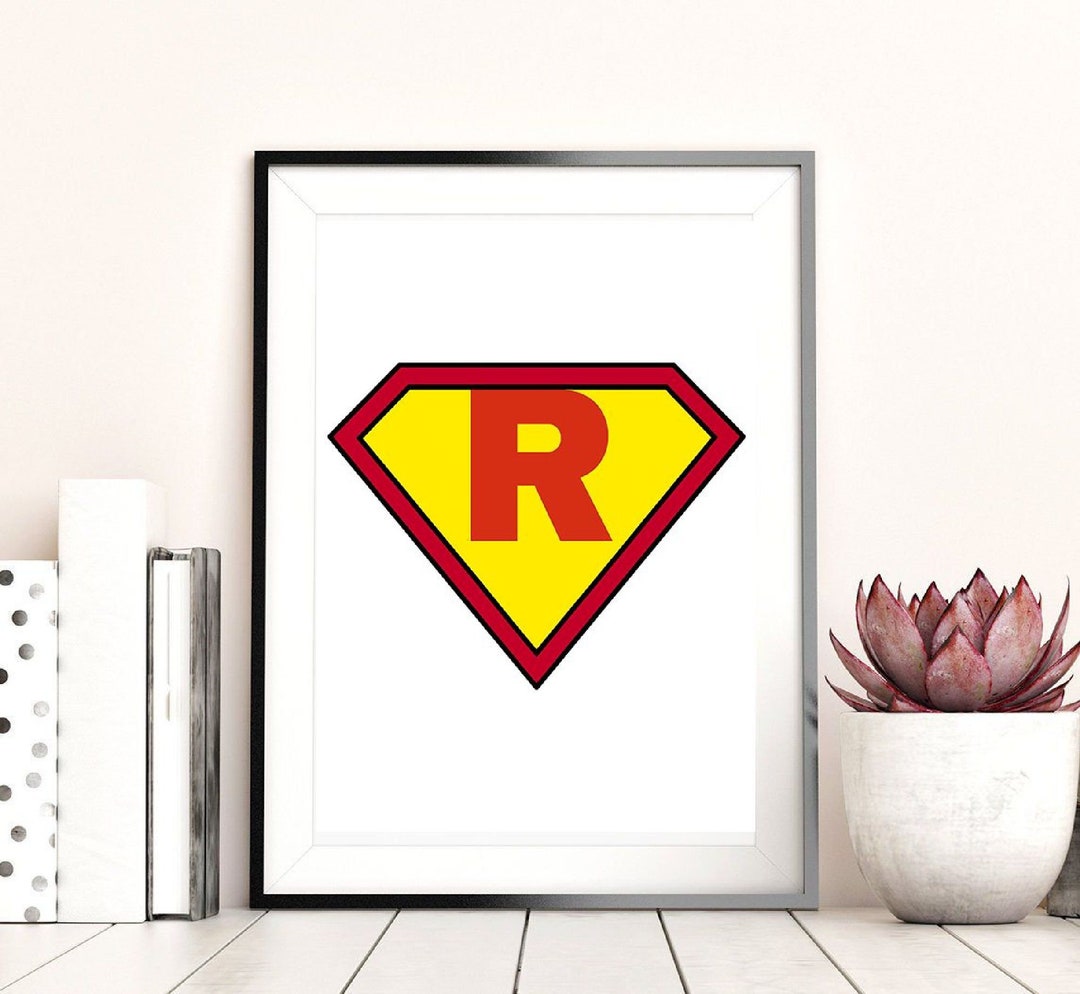 Superhero Letter R, Printable Wall Art, Inspirational Quotes ...