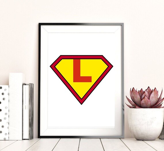 Superhero Letter L Printable Wall Art Inspirational Quotes - Etsy