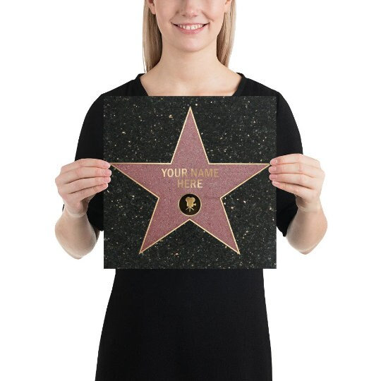 Custom Hollywood Star Poster Print - Personalized Hollywood Gifts ...