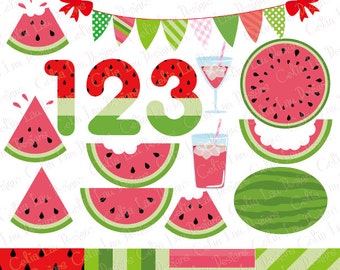 Watermelon number | Etsy