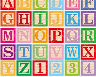 Baby blocks font | Etsy