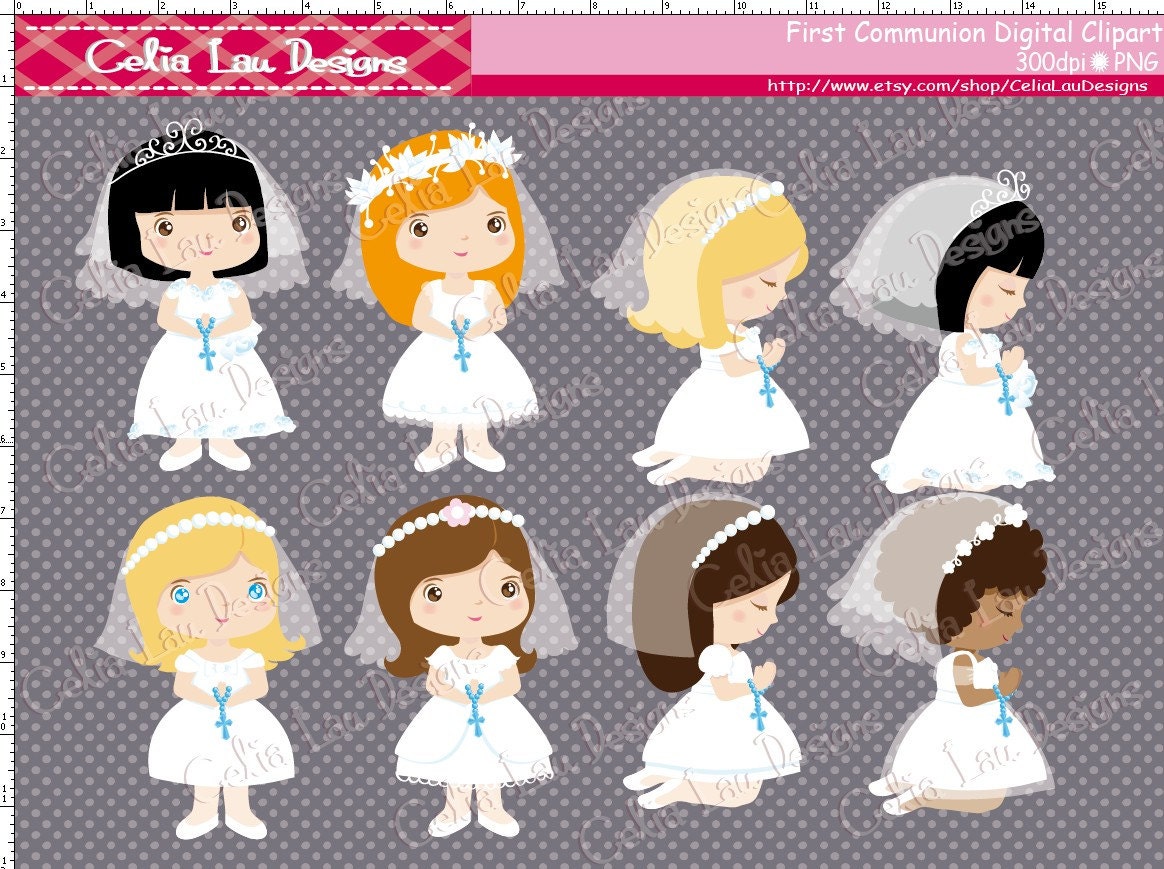 Niña primera comunión imágenes prediseñadas / niña 1ª comunión | Etsy