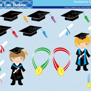 Graduation Clipart , Graduation Kids Clip Art/ for Personal and ...