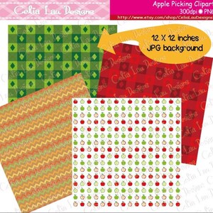 Apple Picking Clipart, Fall Clipart, Harvest Digital Clip Art , Apple ...