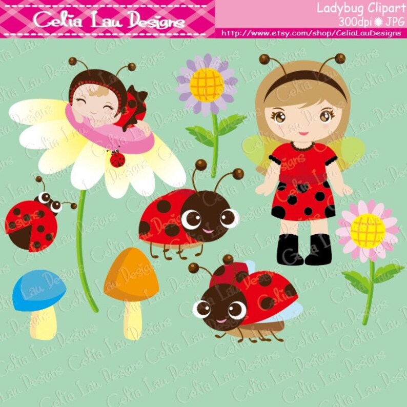 Ladybug clipart Ladybug birthday Ladybug baby shower | Etsy