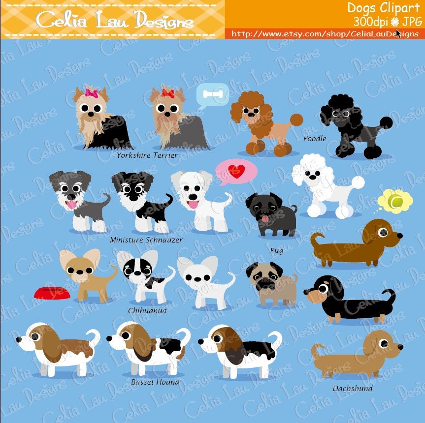 Dog Clipart Puppy Clipart cute dogs clip art puppy | Etsy