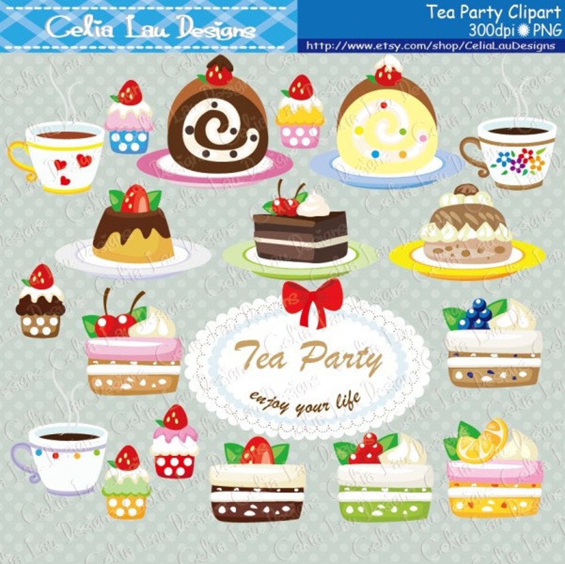 Cakes Clipart Set Cupcakes Clip Art Desserts Clipart / - Etsy