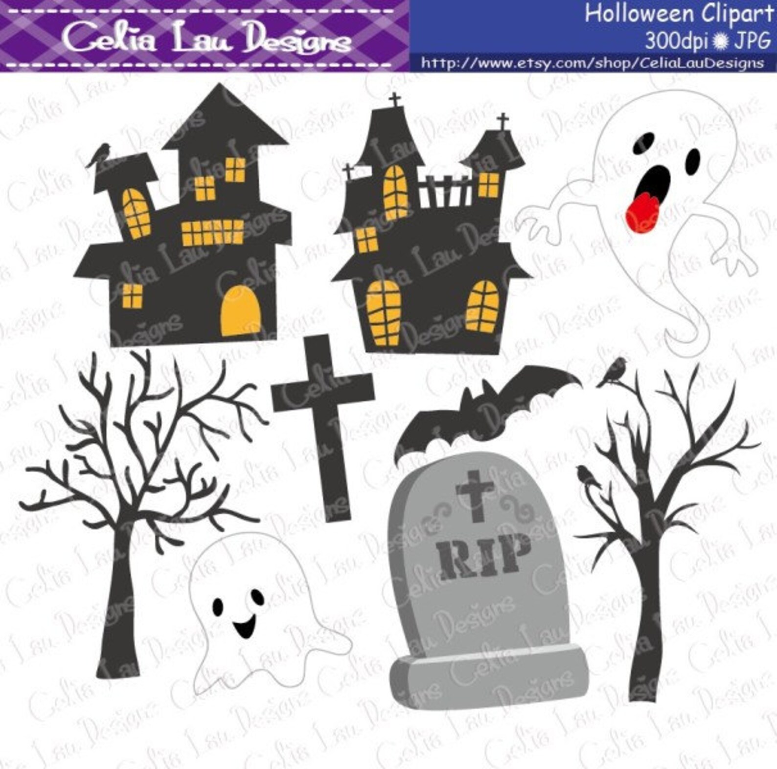 HALLOWEEN Digital Clipart Halloween Clip Art Trick or Treat - Etsy