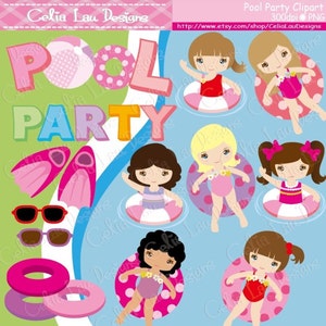 Girl Swim Party Invitation / Girls Pool Party / Swimming Birthday ...