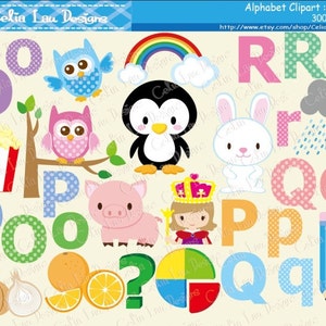 Alphabet Clipart : O,P,Q,R / Back to School Clip Art / INSTANT DOWNLOAD ...