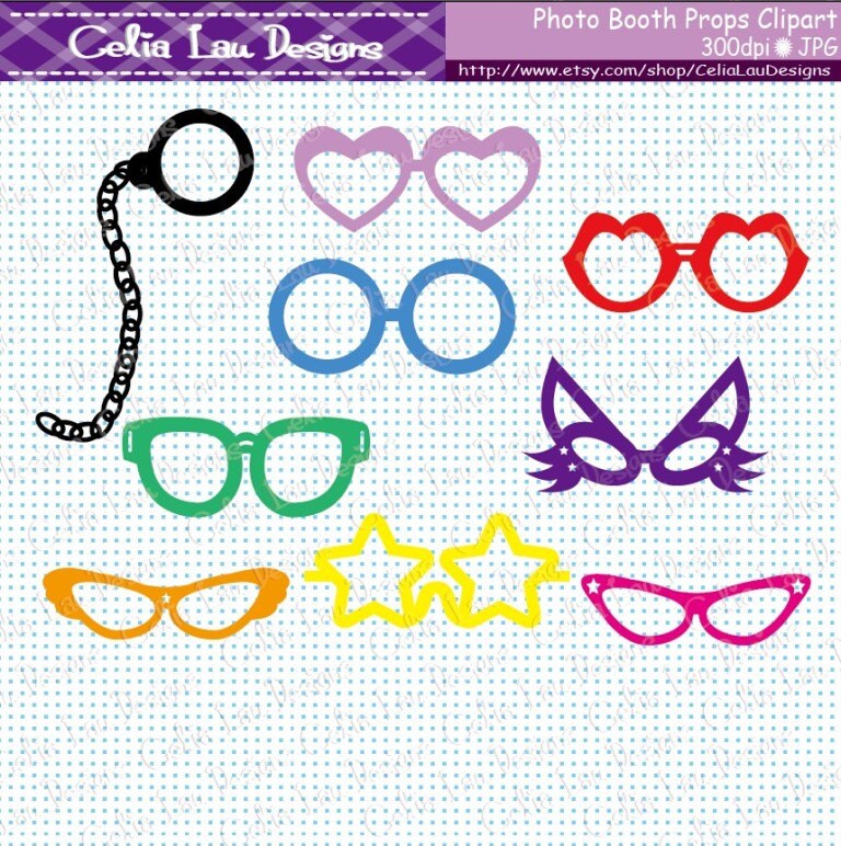 Mustache Clipart Photo Booth Props Hats and Spectacles / DIY - Etsy
