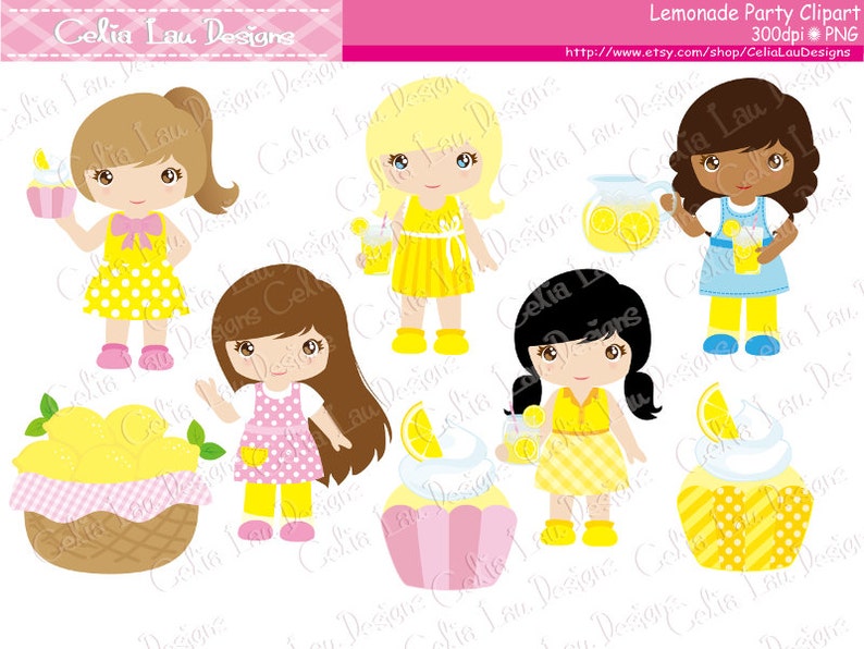 Lemonade Clipart Pink Lemonade Party Lemonade Stand Clip | Etsy