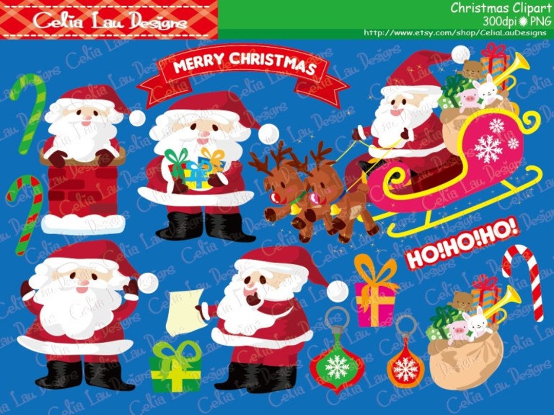 SANTA CLAUS Digital Clipart , Santa Clipart, Christmas Clipart - Etsy