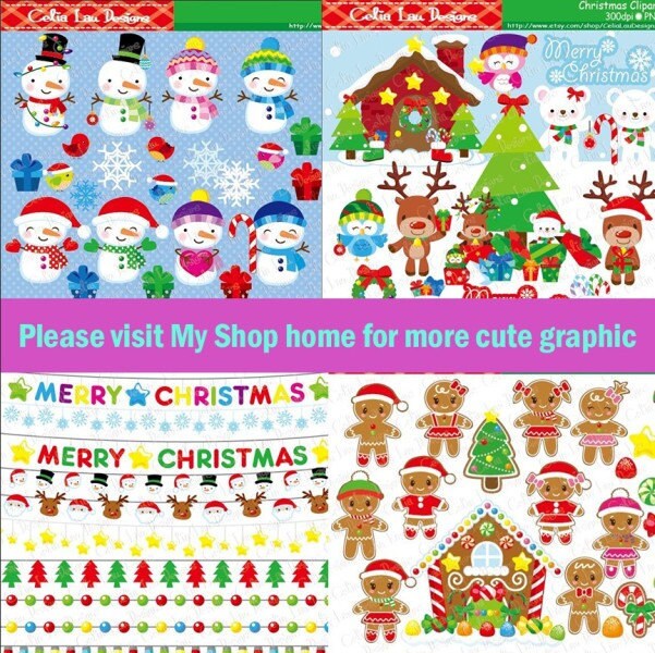 Christmas Digital Clipart Christmas Stamps Christmas Frames | Etsy