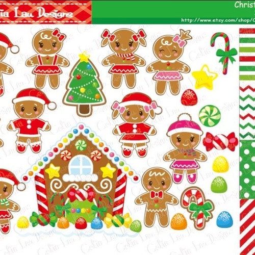 Gingerbread Digital Clipart Christmas Clipart Ginger Bread - Etsy