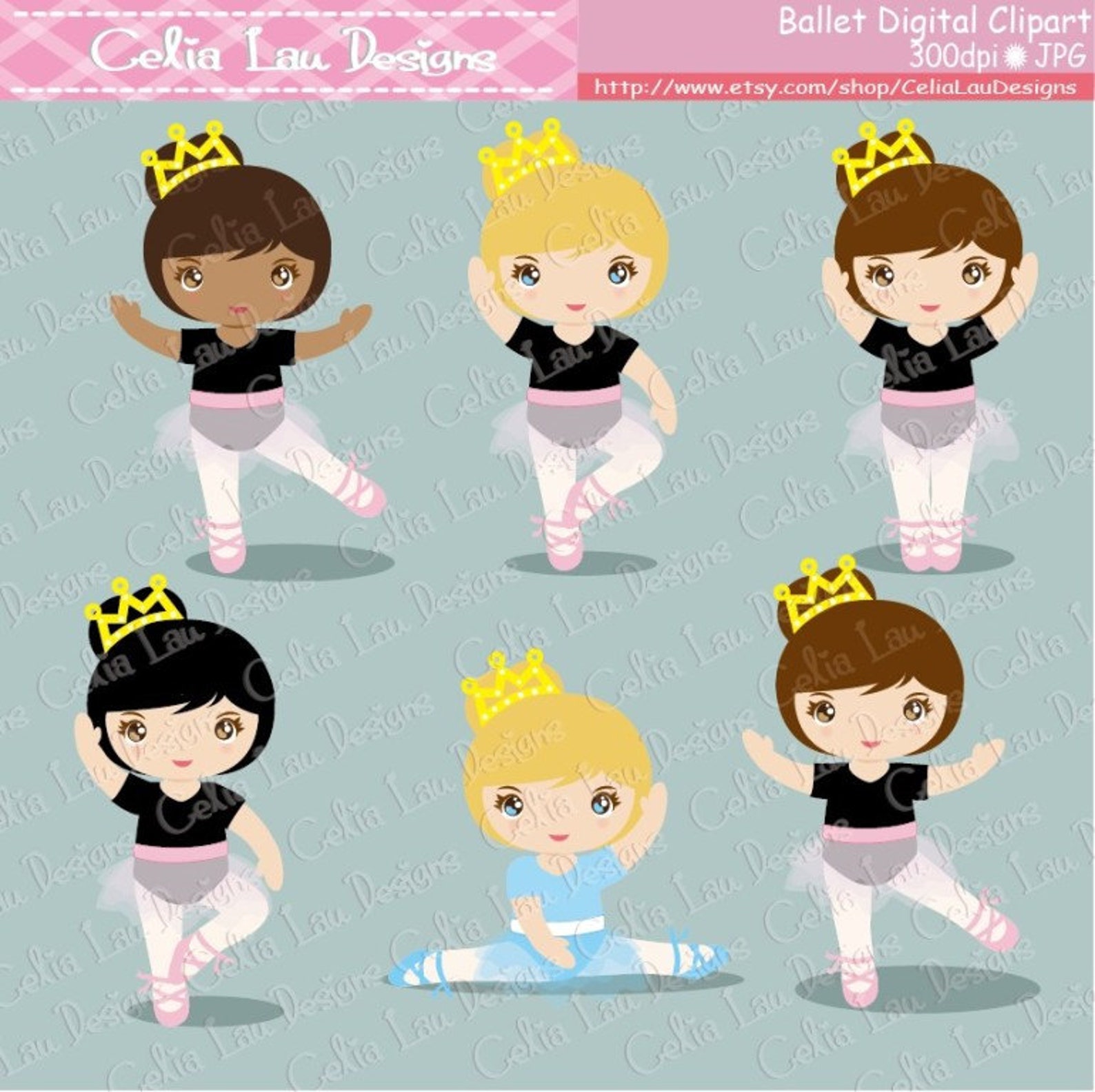 Ballet Digital Clipart Ballet Clipart Ballerina Clipart | Etsy