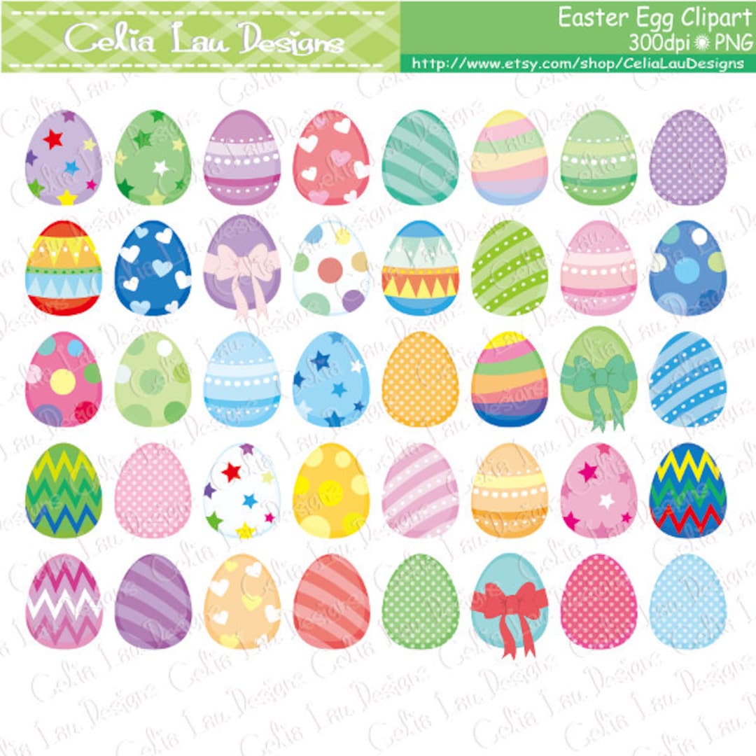 Easter Egg Clipart, Easter Clip Art (CG213) - Etsy