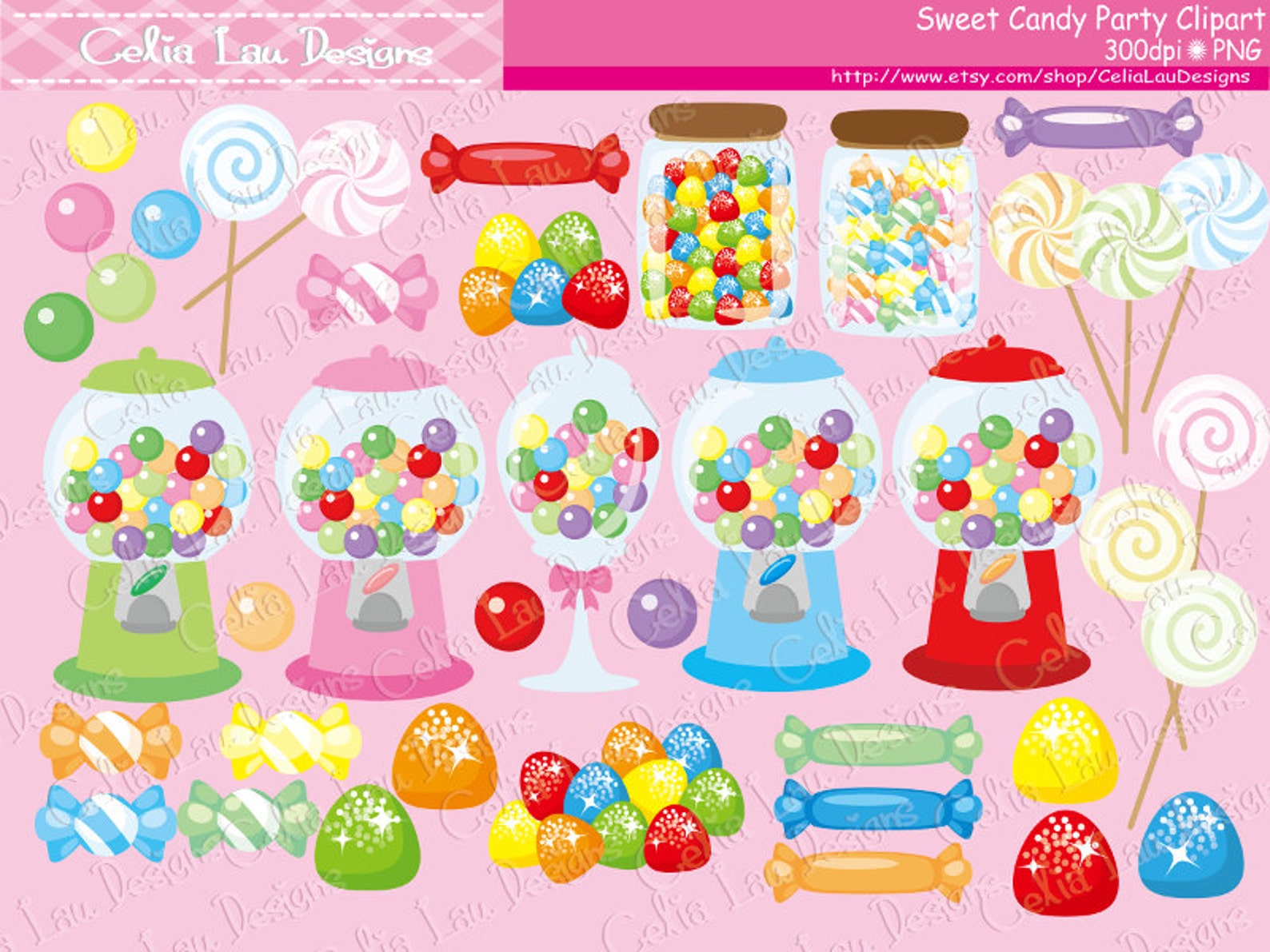 Candy Clipart Sweet Shop Candies Sweet Shoppe Candy - Etsy UK