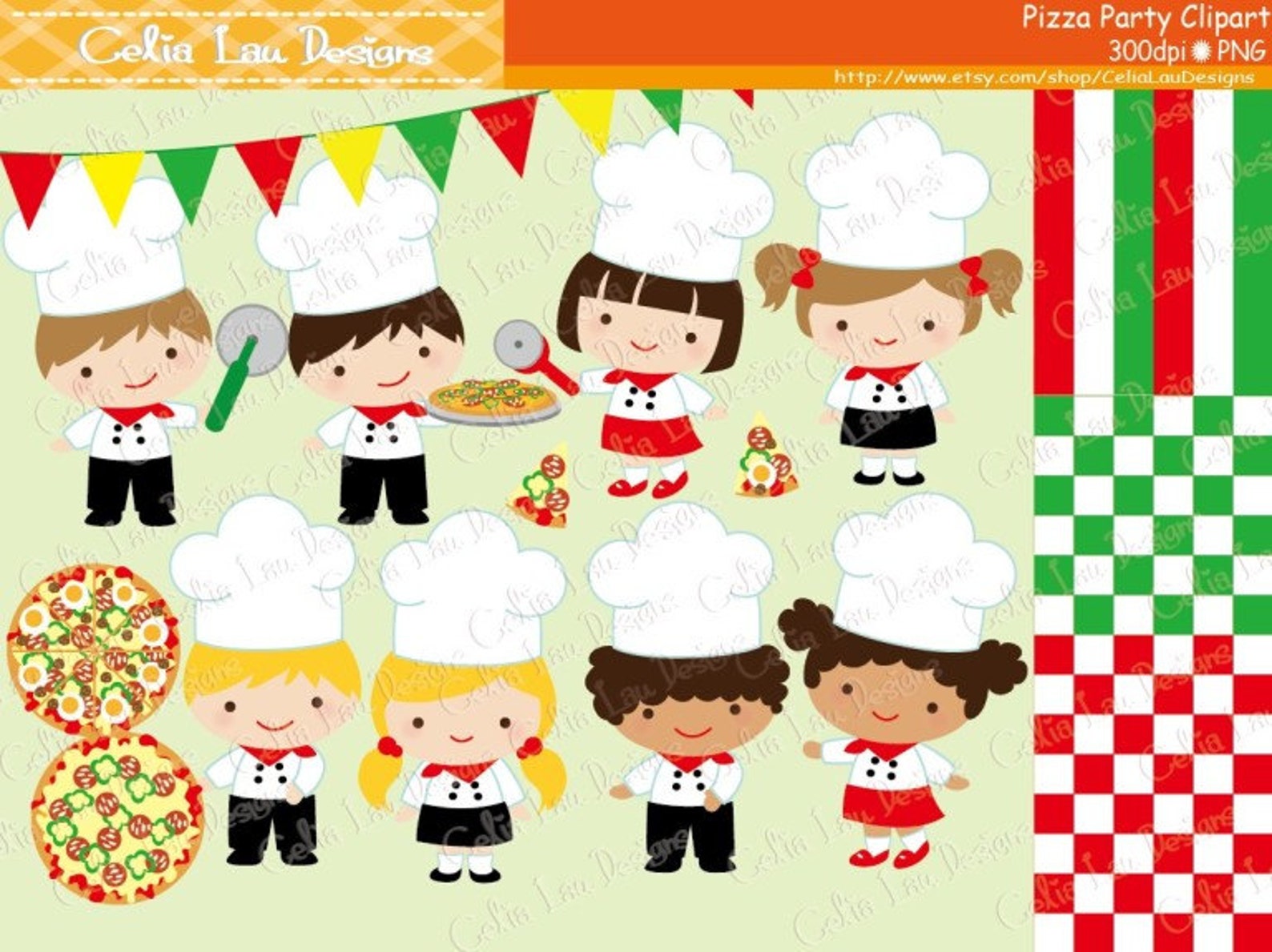 Chef Clipart Pizza Party Clipart Little Chef Clip Art and | Etsy
