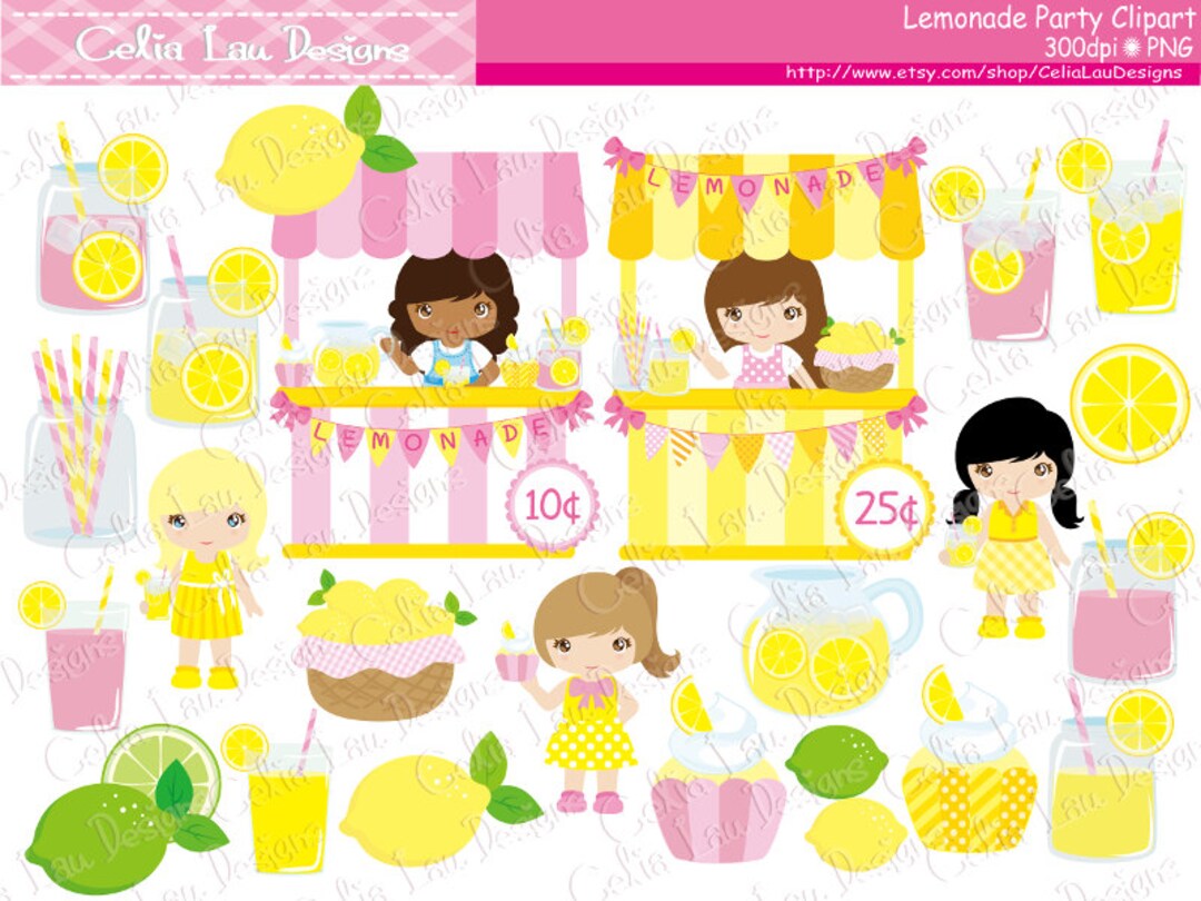 Lemonade Clipart , Pink Lemonade Party, Lemonade Stand Clip Art (CG217 ...