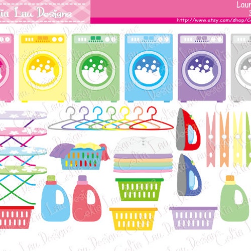 Cleaning Chores Clipart Laundry Household Chores - Etsy