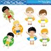 Boys Pool Party / Swim Party Invitation / Swimming Clipart / Summer ...