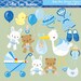 Baby Boy Clipart, Boy Baby Shower Digital Clip Art Set, / INSTANT ...