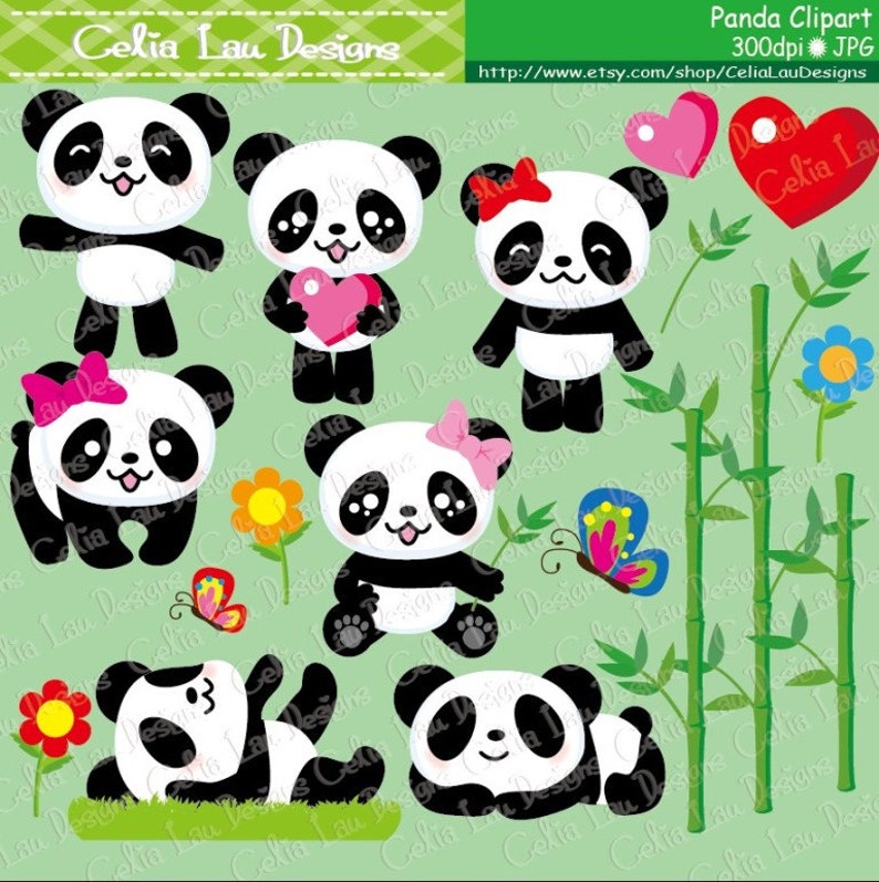 Panda Clipart/cute Panda Clipart / Baby Panda Clip Art and - Etsy