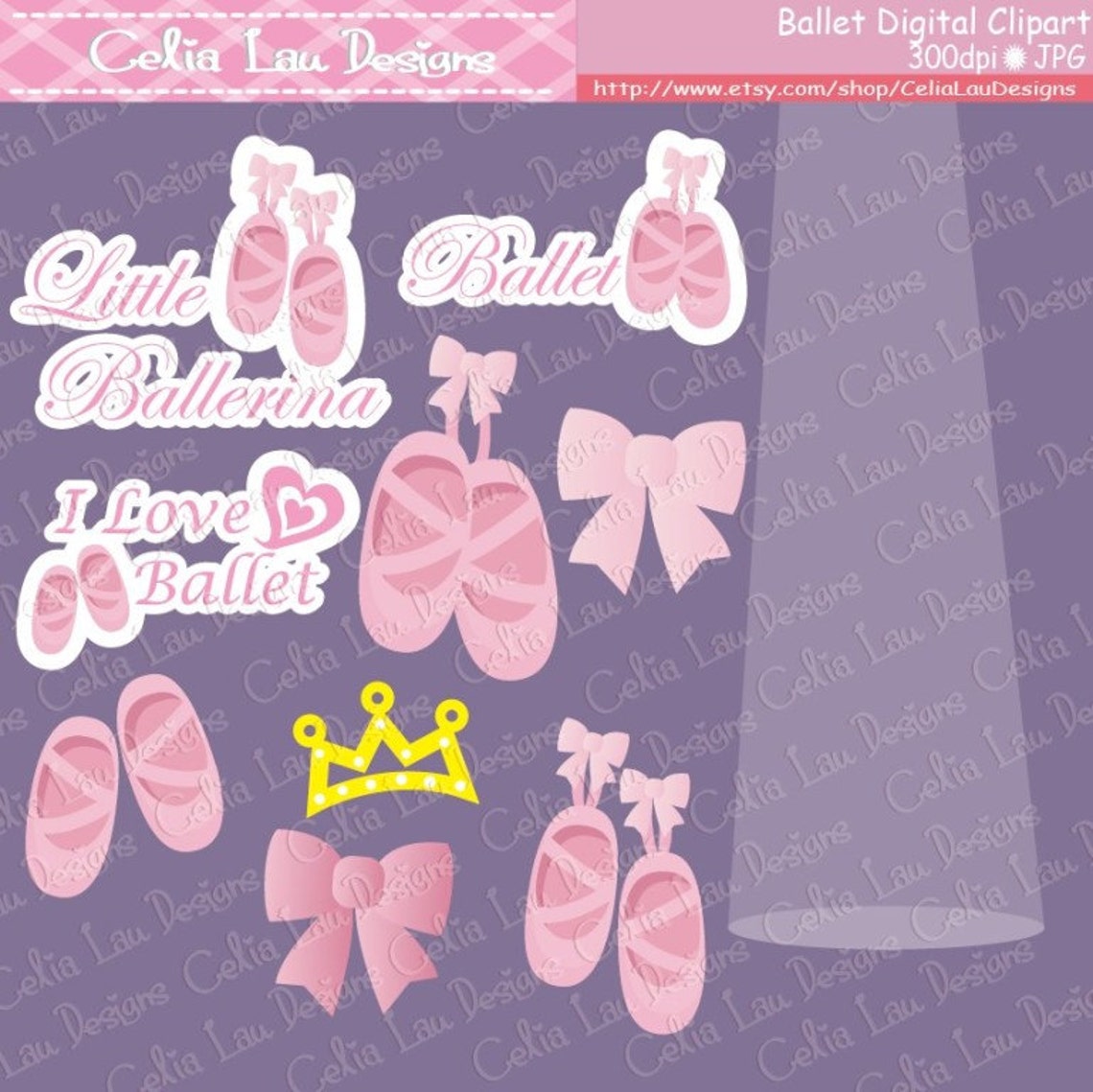 Ballet Digital Clipart Ballet Clipart Ballerina Clipart | Etsy