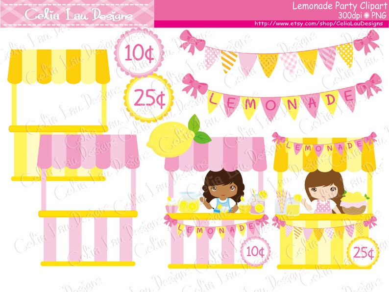 Lemonade Clipart Pink Lemonade Party Lemonade Stand Clip - Etsy