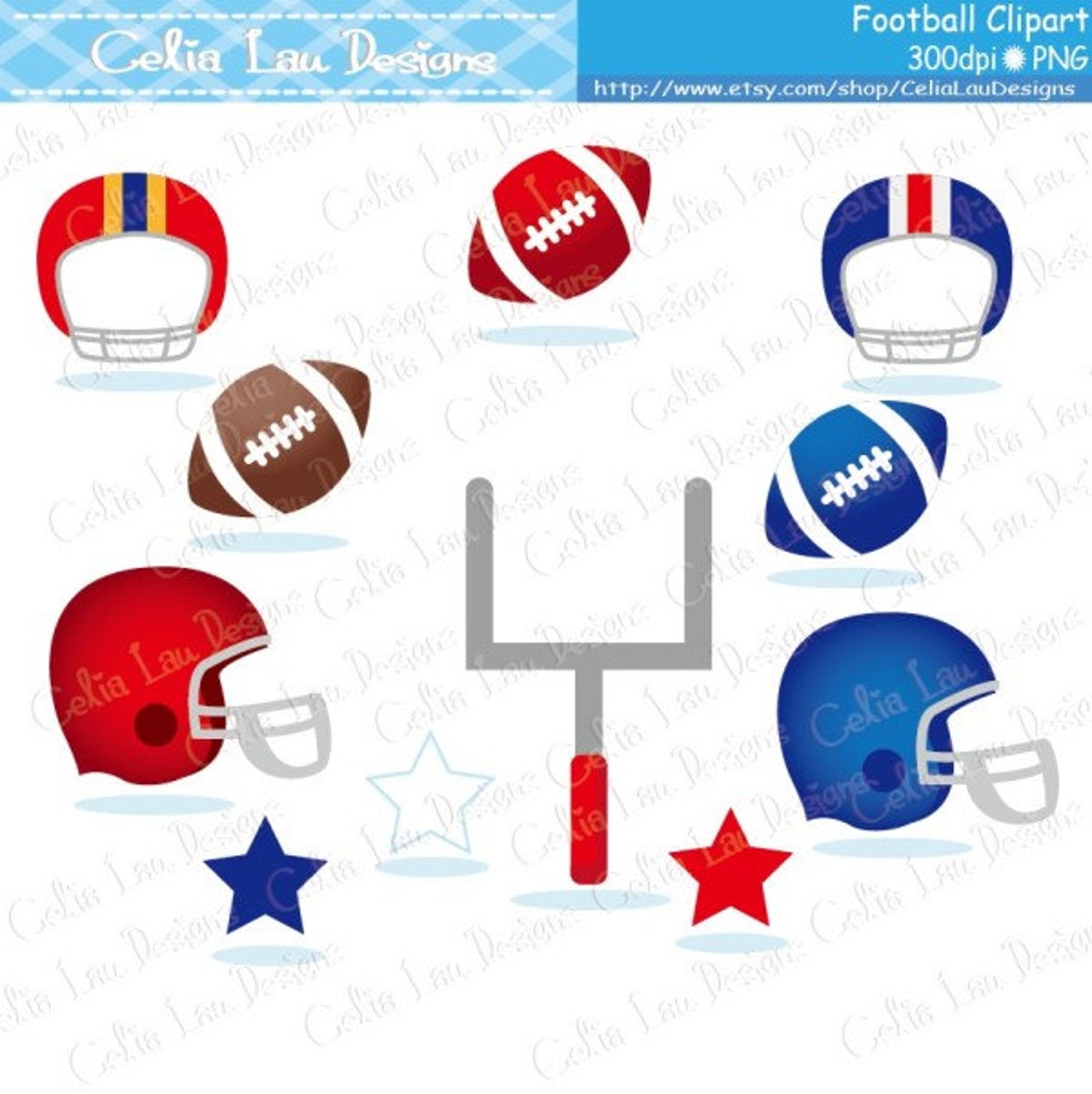 Football Clipart / Football Season Clip Art / Sport Kids Clip | Etsy