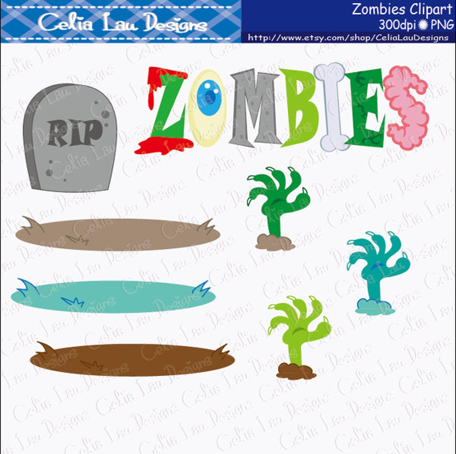 Zombie Clipart Zombie Party Clipart Zombie Party Clip Art - Etsy