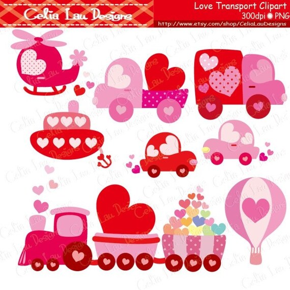 Love Transport Clipart Sweet Heart Transport Clipart Pink | Etsy